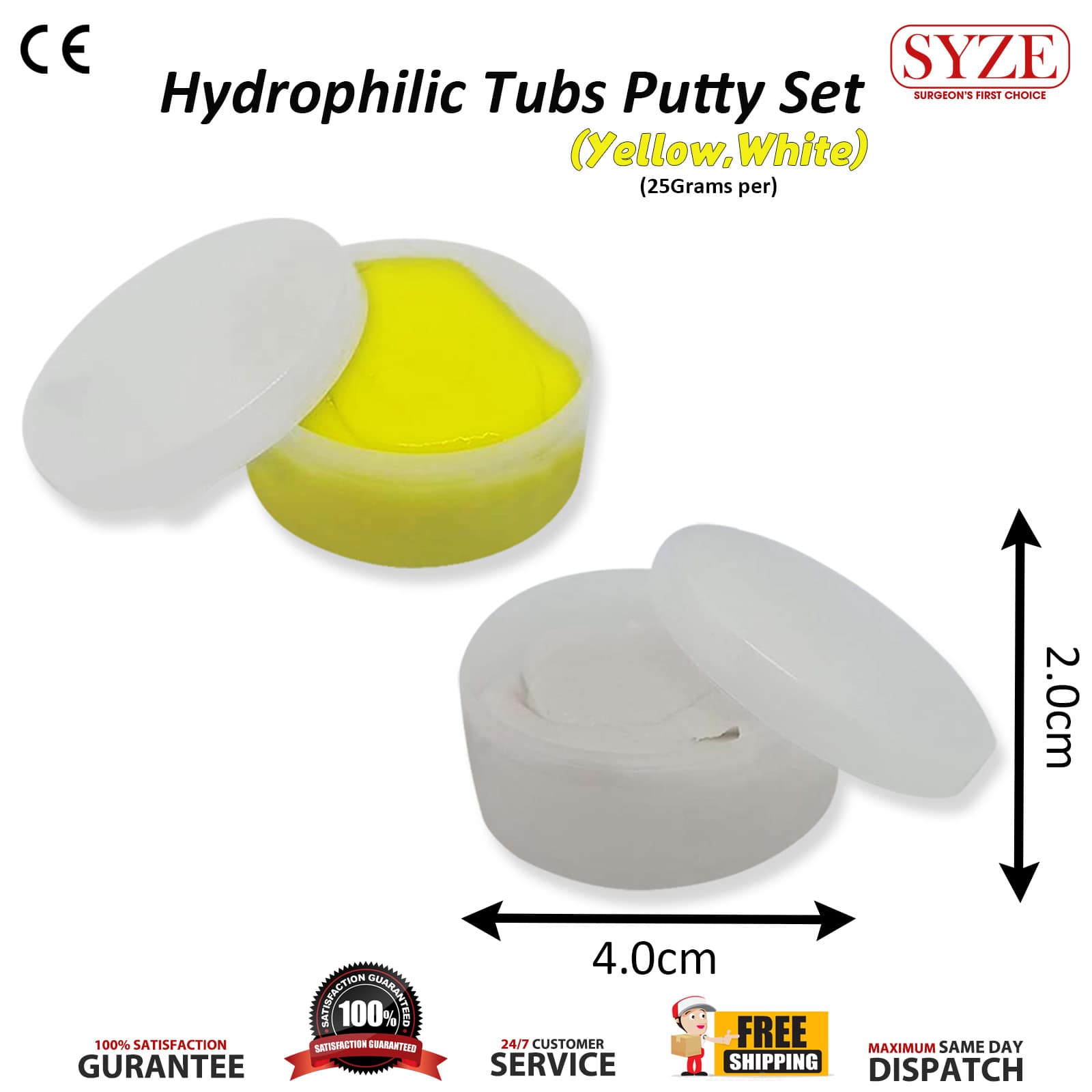 Dental Impression Putty Yellow 25G / White 25G Tubs – Dental Impression ...