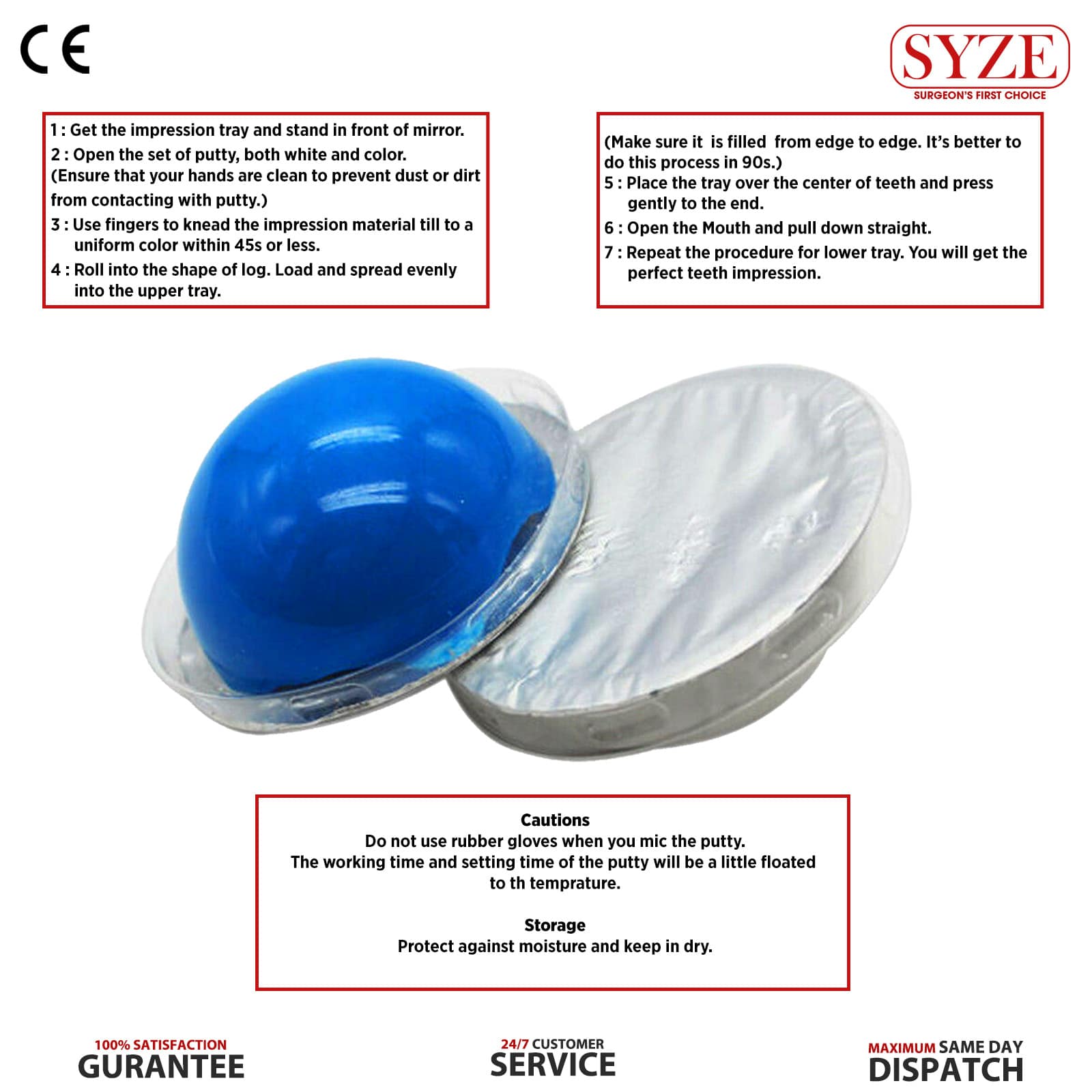 Dental Impression Putty Blue 25G / White 25G Tubs – Dental Impression Putty