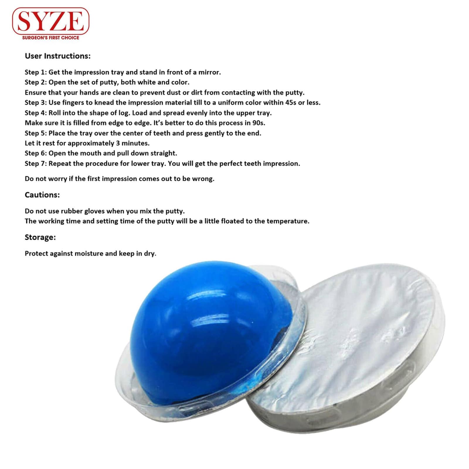 Extra Impression Putty (STRONGLY RECOMMENDED) – Dental Impression Putty